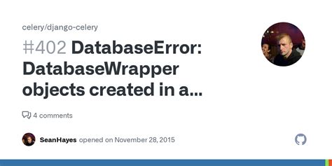 databaseerror databasewrapper objects created in a thread can only be