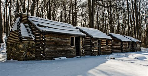 Jockey Hollow Log Huts In Snow Crossroads Of The American Revolution
