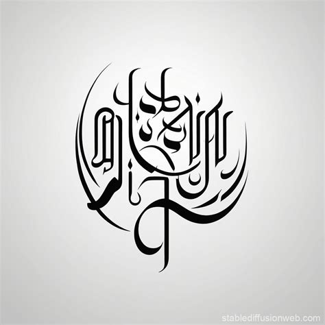 Arabic Calligraphy Logo With Letters T P Q In Islamic Style Prompts