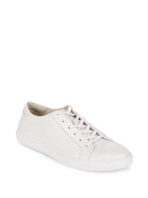 Kenneth Cole Mens Kam Pride Leather Lace Up Sneakers In White Gold