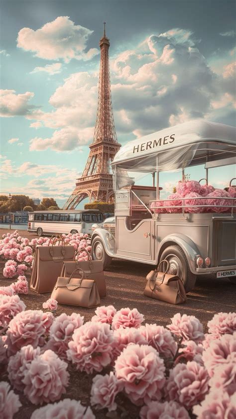 Beautifulplace Cars Hermes Handbags Flowers France Paris Pink