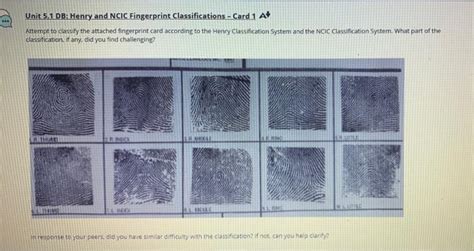 Solved Unit 5 1 Db Henry And Ncic Fingerprint