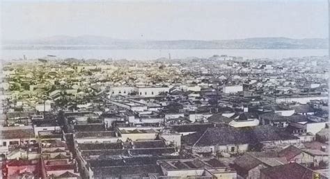 老照片：1920年汉口和武昌的街市江岸风景全景汉口街市