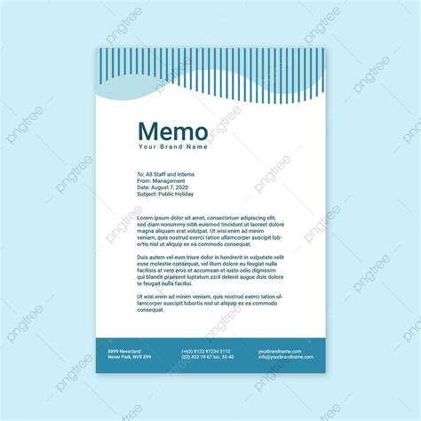 Waves Stripe Blue Memo Template Template Download On Pngtree