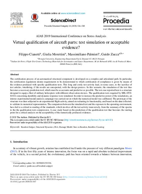 Pdf Virtual Qualification Of Aircraft Parts Test Simulation Or Acceptable Evidence