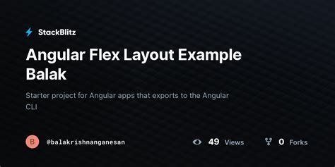 Angular Flex Layout Example Balak StackBlitz