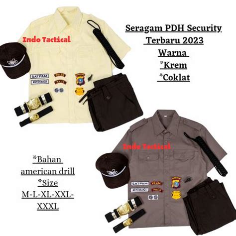 Jual Baju Seragam Pdh Satpam Krem Lengkap Seragam Security Krem Dan
