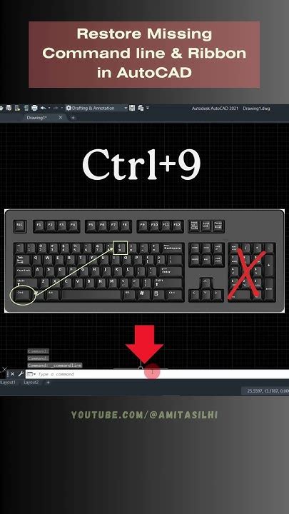 Restore Missing Command line & Ribbon | AutoCAD #shorts #autocad - YouTube