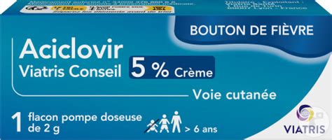Viatris Aciclovir 5 Crème Flacon Pompe 2g Newpharma