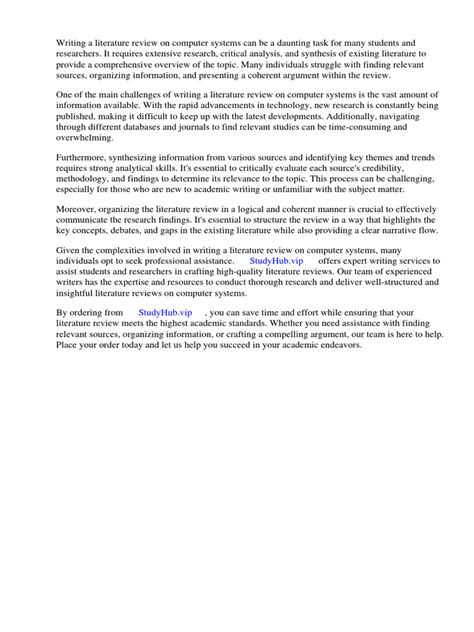 Literature Review Computer System Pdf