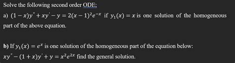 solved solve the following second order