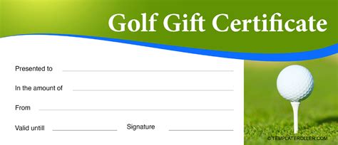 Golf Certificate Template