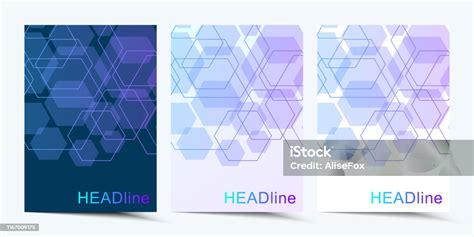 브로셔 표지 배너 전단지 연례 보고서 전단지에 대한 현대 벡터 템플릿 육각형이있는 추상 미술 구성 라인과 점을 연결합니다 디지털 기술 또는 의료 개념 스톡 일러스트레이션