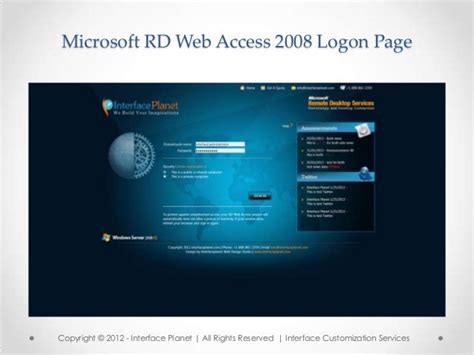 custom rd web access 2008 r2