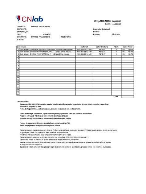 06001 25 Daniel Francisco Orçamento Pdf