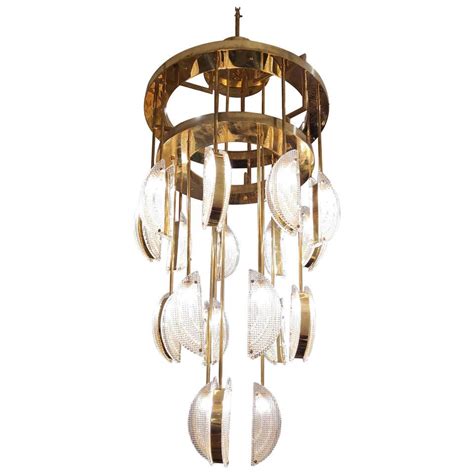 Plexiglass And Brass Console Circa 1970 With Glass Tray For Sale At