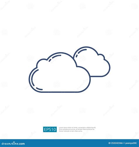 Cloudy Weather Outline Vector Icon Stock Vector Illustration Of Cloudy Nature 253242366