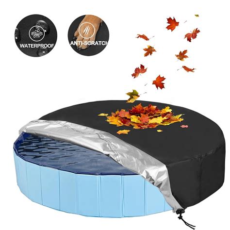 75in Pool Cover Foldable Round Pool Covers Pet Swimming Pool Cover
