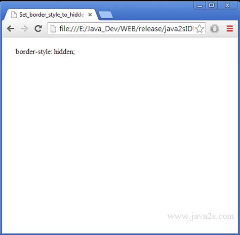 Set Border Style To Hidden In HTML And CSS