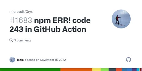 Npm Err Code In Github Action Issue Microsoft Oryx Github