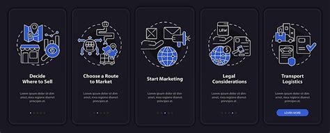 Night Mode Onboarding Mobile App Screen For Professional Communication Forms Vector Writing