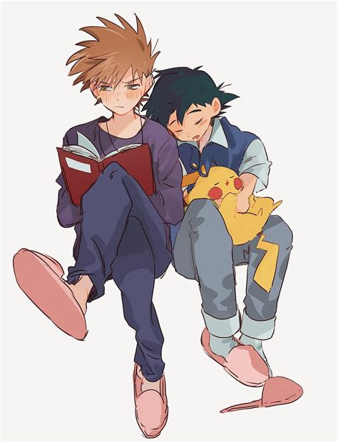 Pikachu Ash Ketchum And Gary Oak Pokemon And 2 More Drawn By