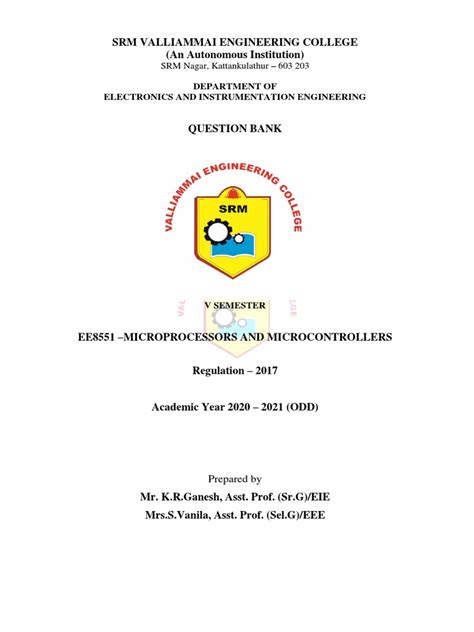 ee8551 microprocessors and microcontrollers pdf microcontroller