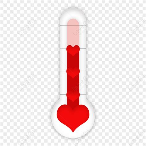 붉은 심장 사랑 일러스트 온도계 빨간 Png 일러스트 무료 다운로드 Lovepik