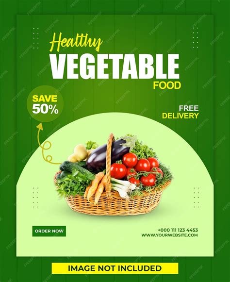 Premium Psd Healthy Vegetable Food Poster Design Template