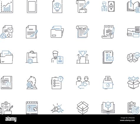 Business Correspondence Line Icons Collection Communication Emails