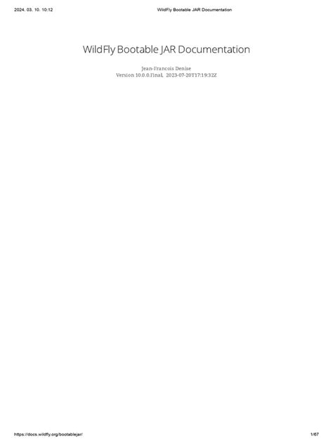 Wildfly Bootable Jar Documentation Pdf