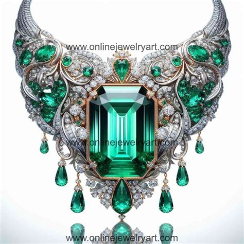 Diamond And Emerald Necklace Set