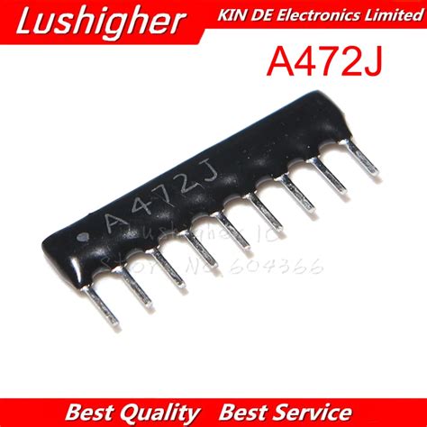 10pcs 10pin Resistor Network Array A10 472jp 47k Ohm A472j 254mm 472g