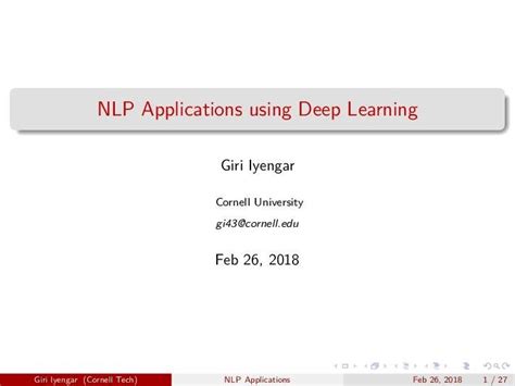 Pdf Nlp Applications Using Deep Learning Github Pages · 2018 4 29