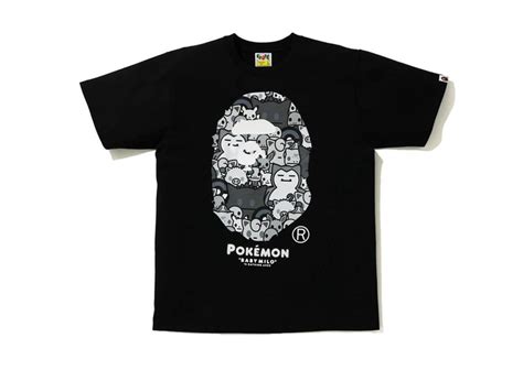 A Bathing Ape Pokemon Monotone Ape Head Tee 2 Black Snkrdunk