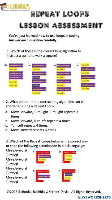 7162270 Repeat Loops Lesson Assessment Rashida V