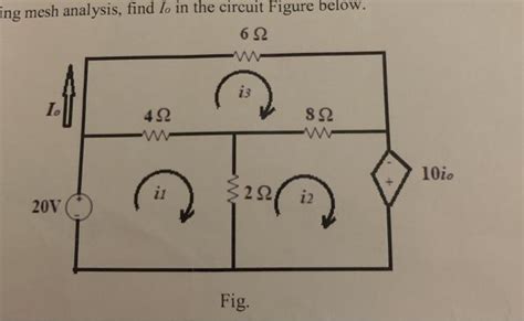 solved using mesh analysis find io in the circuit figure