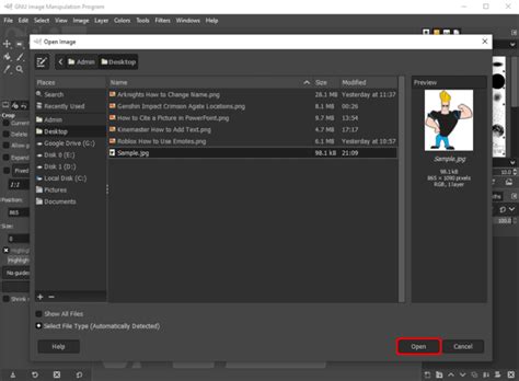 how to resize an image in gimp
