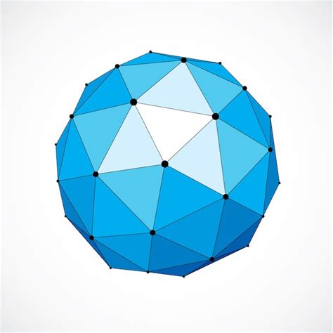 Premium Vector Abstract Vector Low Poly Object With Black Lines And