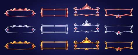 중세 게임 프레임 Ui 금속 판타지 테두리 무료 벡터