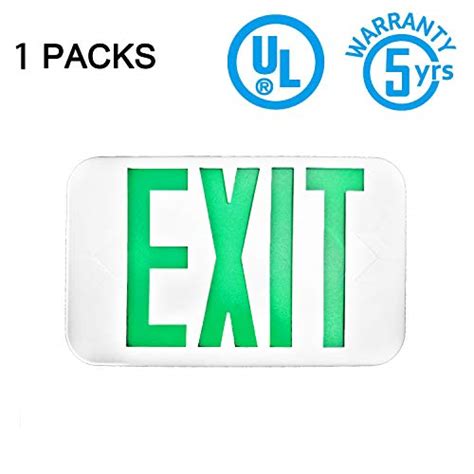 Buy SPECTSUN LED Exit Sign With Battery Backup Green Exit Light 1 Pack Hardwired Exit Sign