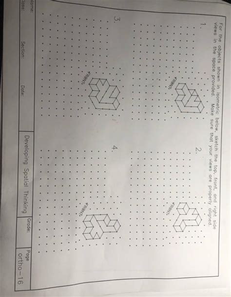 Solved For The Objects Shown In Isometric Below Sketch The Chegg