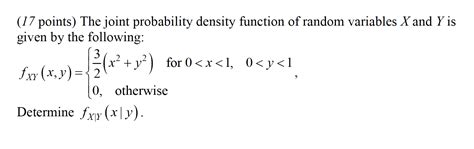 Solved Points The Joint Probability Density Function Of Chegg