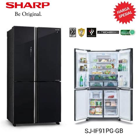 Jual Sharp Kulkas Multidoor 4 Pintu Sj If91pg Gb Ion Plasmacluster