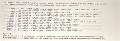 Solved Enter The Amount Of Each Transaction On Individual