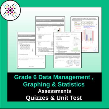 Grade Data Management Graphing Statistics EDITABLE Quizzes Test