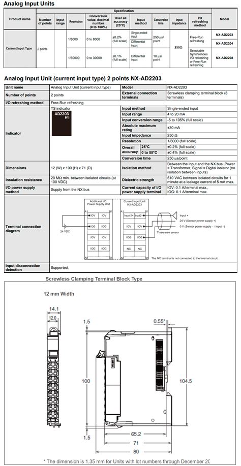 E Motionsupply Com Omron Analog I O Unit NX AD2203