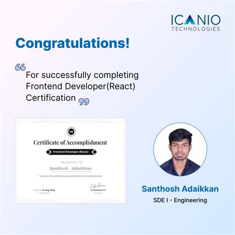 icanio on linkedin achievementunlocked frontenddeveloper reactjs