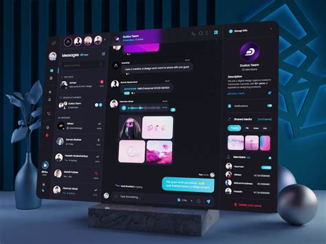 Messenger Mobile And Web Application Dark Mode Web App Design Web