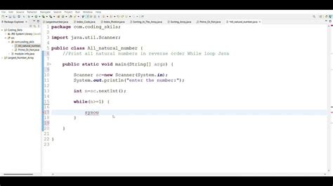 Print All Natural Numbers In Reverse Order While Loop Java Youtube